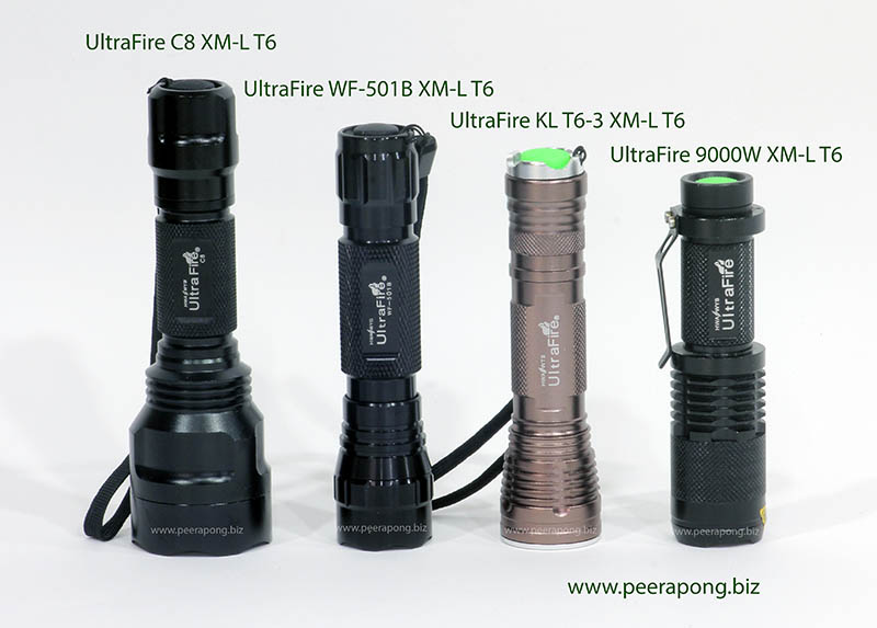 ขายไฟฉายแรงสูง UltraFire KL T6-3 หลอด CREE XM-L T6 (ซูมได้) Box Set ...